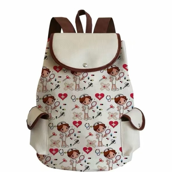 Bags | Cartoon Nurse Pattern Backpack | Poshmark